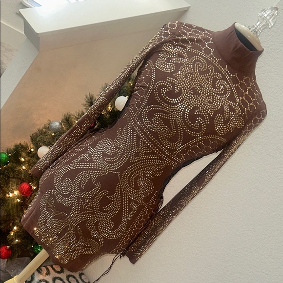 Fashion Nova | Dresses | Fashion Nova Brown Gold Studded Dress | Poshmark
